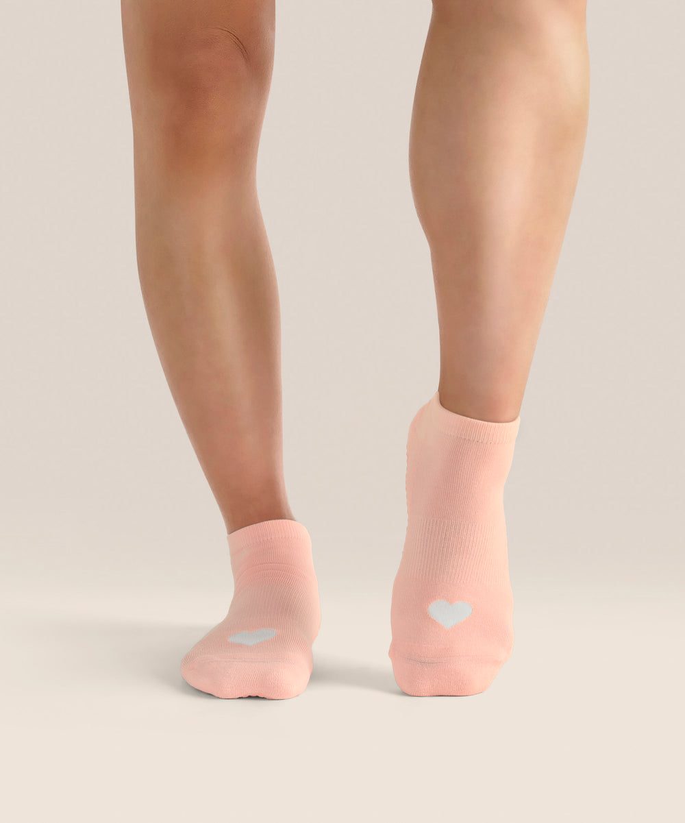 Low Rise Grip Socks - Strawberry Heart