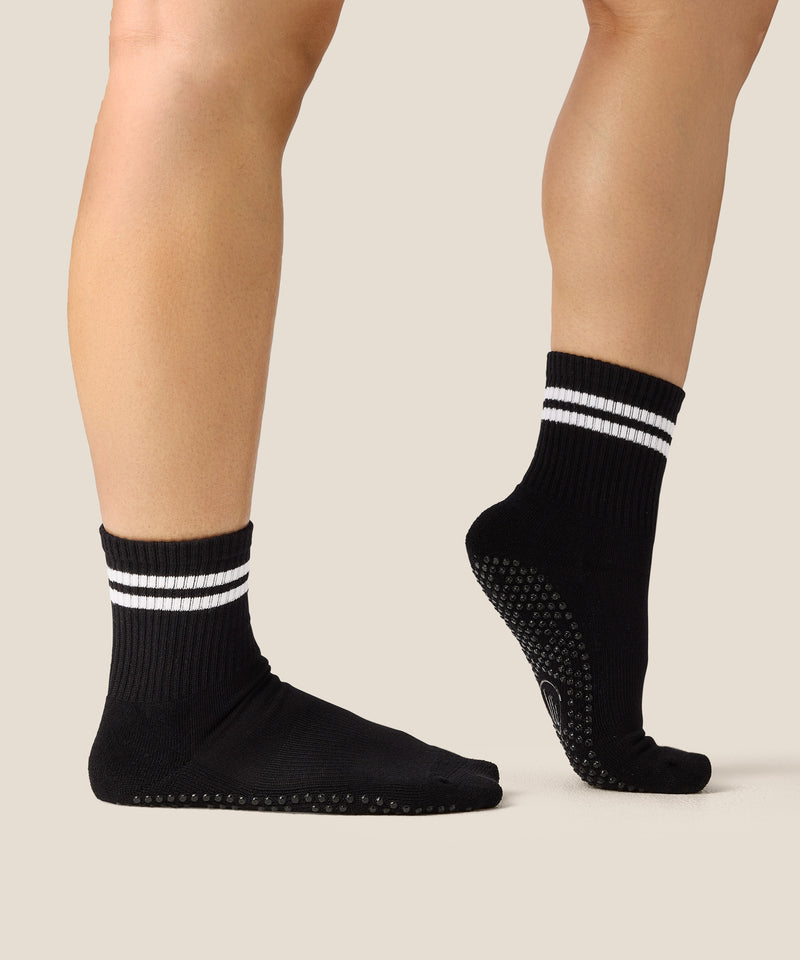 Crew Grip Socks | Sporty Stripe Black | MoveActive